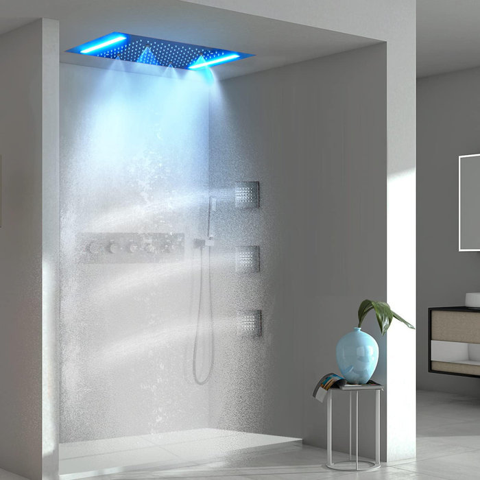 HIGEMZ Thermostatic Rainfall Shower System,Oil Rubbed Bronze Mixer ...