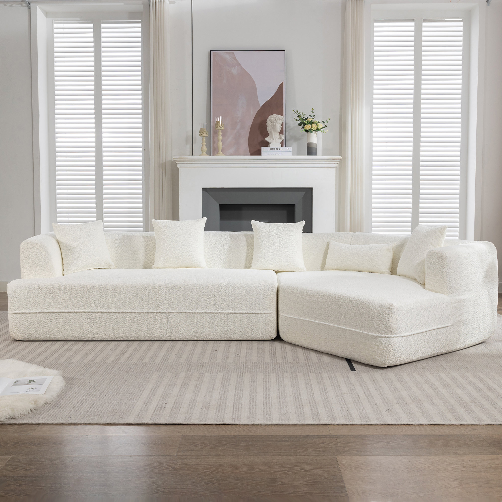 Latitude Run® Modern Modular Sectional Sofa - Minimalist Upholstered ...