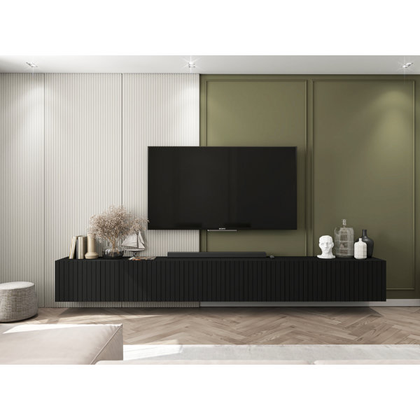 Narrow Tv Unit Floating Rustic Old Wood | Wayfair.co.uk