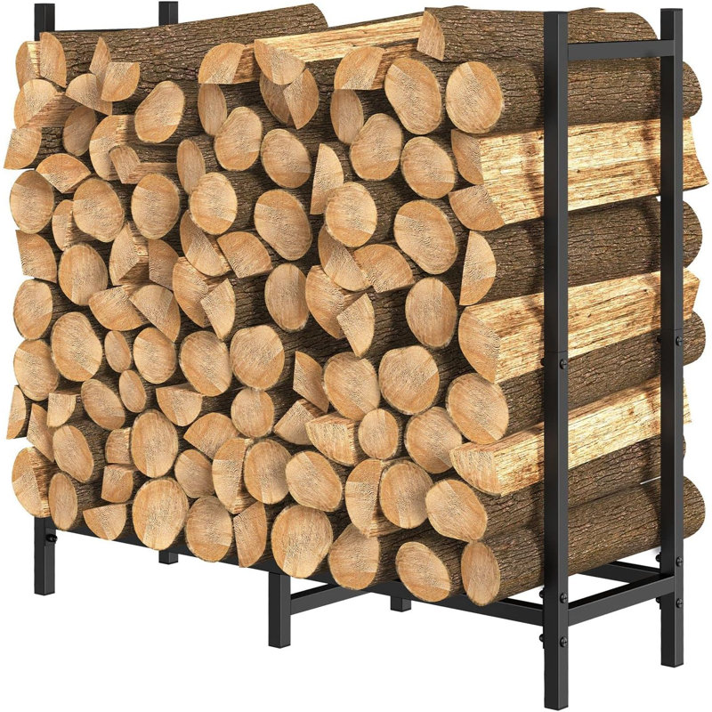 Latitude Run® Firewood Rack Indoor, 2.6Ft Small Fire Wood Log Rack ...