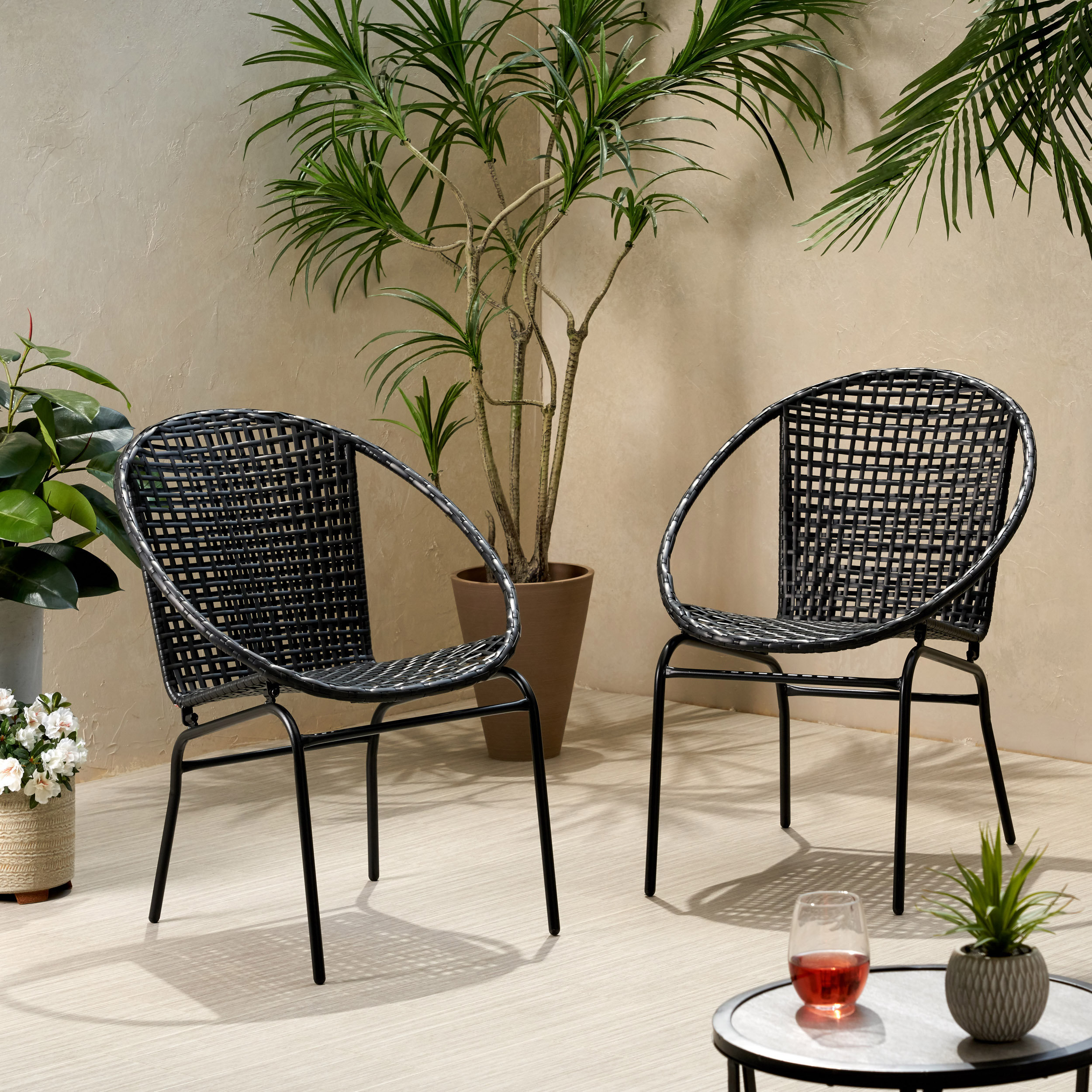 George Oliver JAVA OUTDOOR WICKER CHAIR (Set of 2) - Wayfair Canada