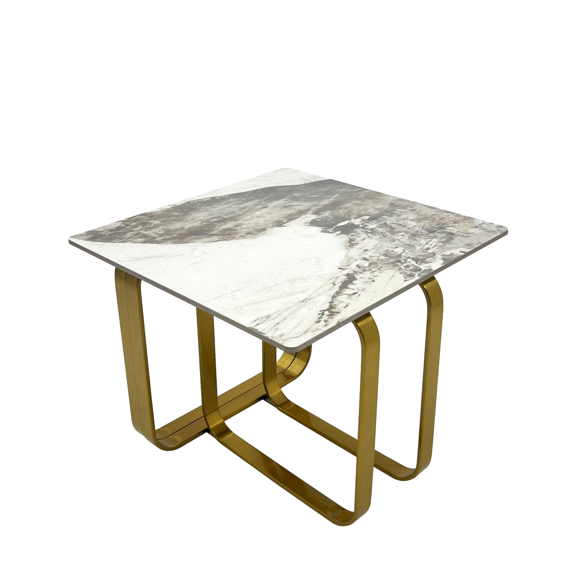 Ivy Bronx Rectangular End Table With Versatile Sintered Stone Top And ...