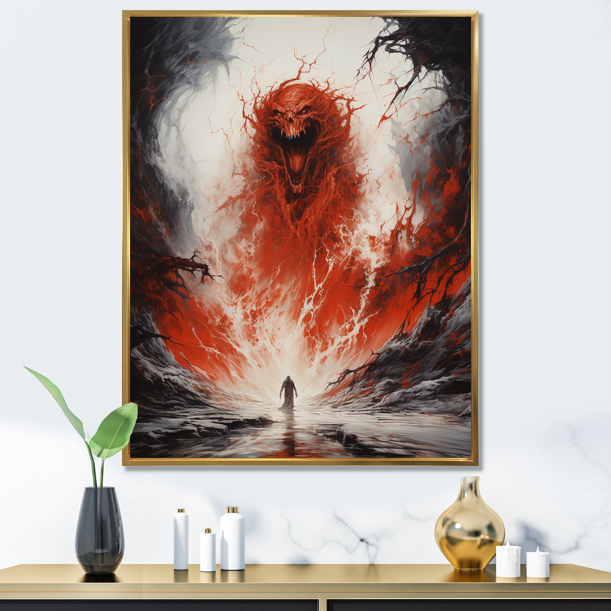 Trinx Red Scarlet Villainy Unleashed Deamon - Abstract Collages Wall ...