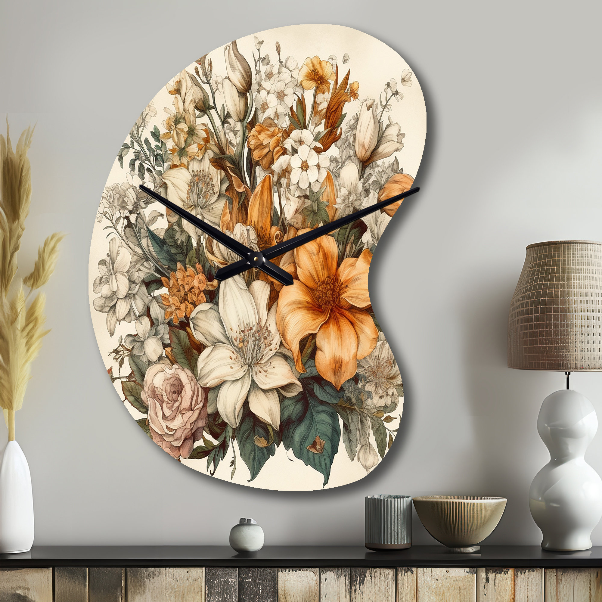 Design Art Cream And Orange Flowers Bouquet Interpretation I - Bouquet ...