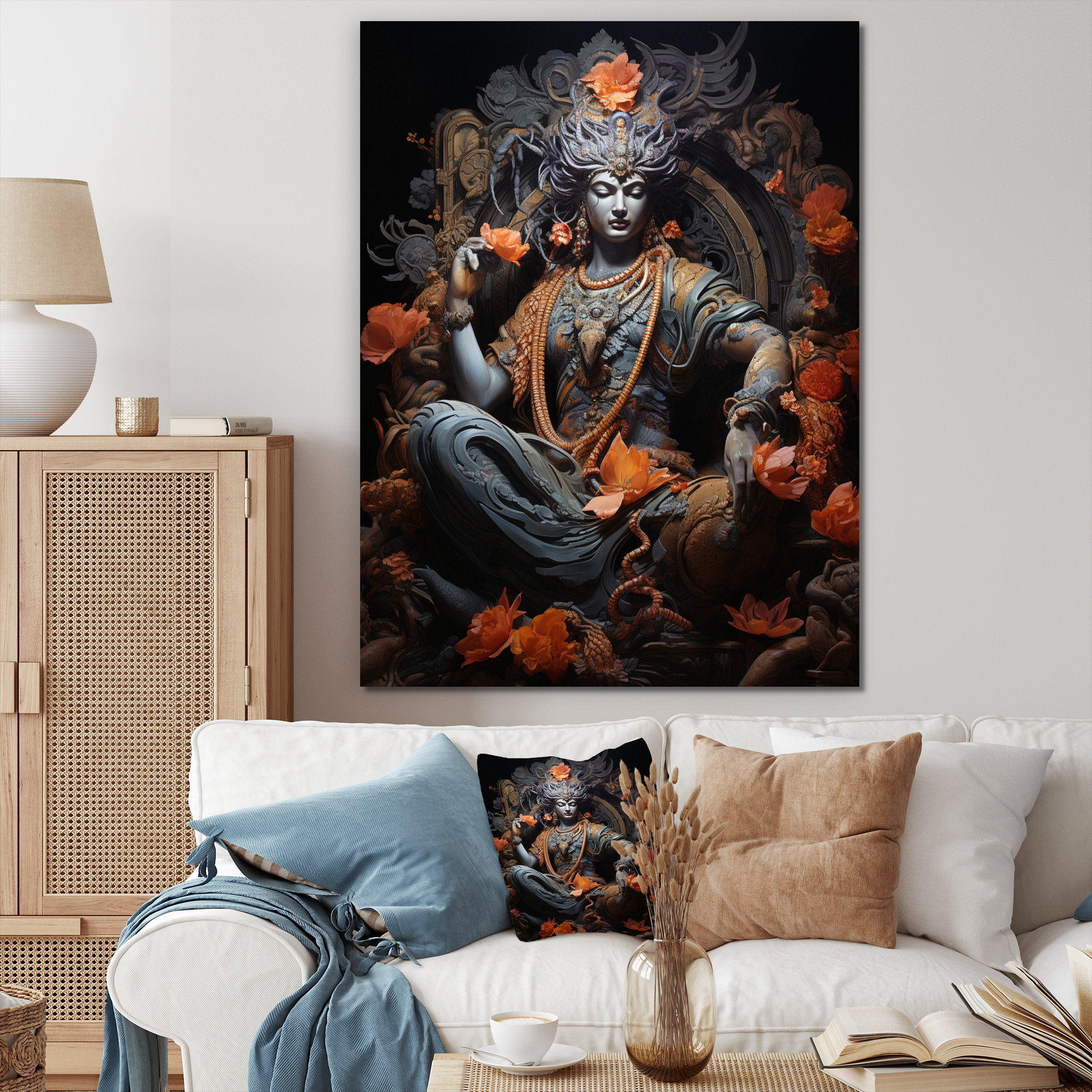 Bungalow Rose Boynes Hinduisim Art Vishnus Cosmic - Print on Canvas ...