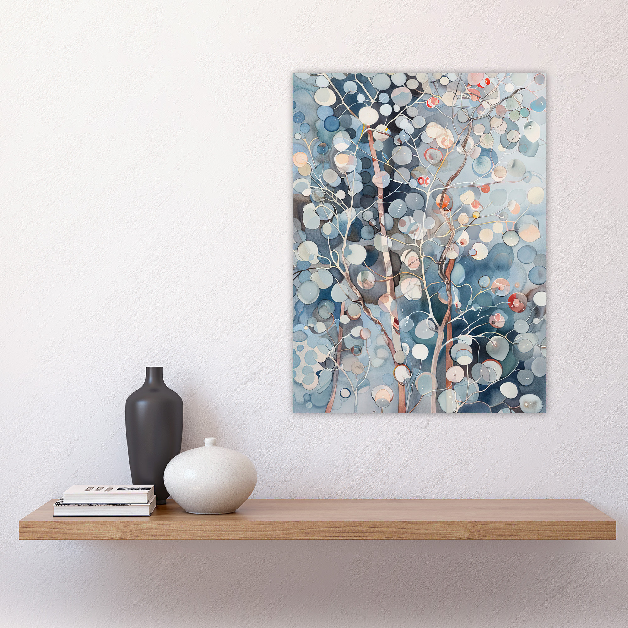 17 Stories Abstract Bubble Forest Trees Watercolour Painting Wall Art ...