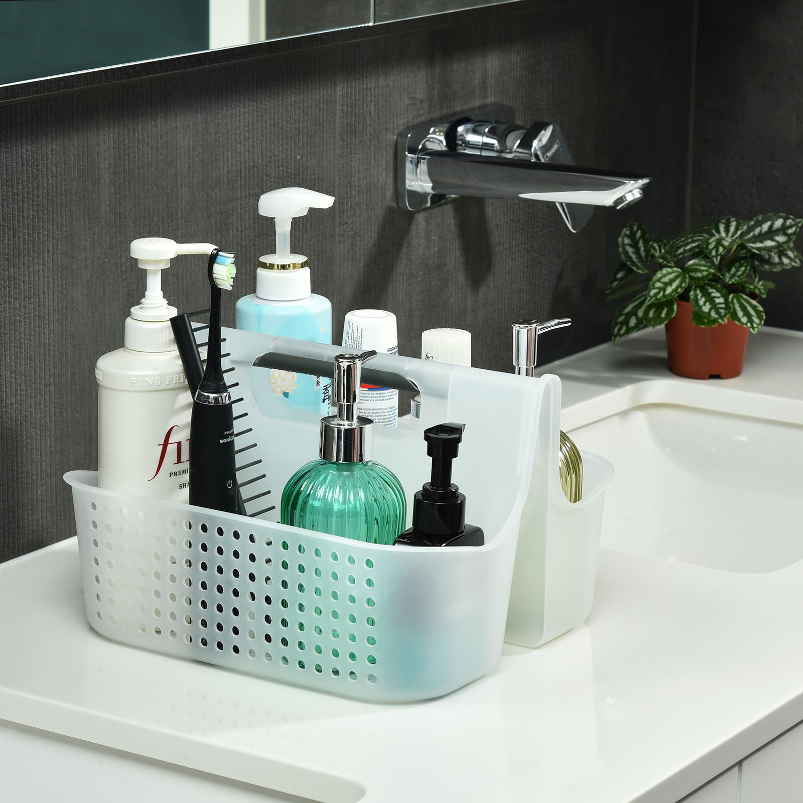 Latitude Run® Portable Plastic Shower Storage Basket With Handle For ...