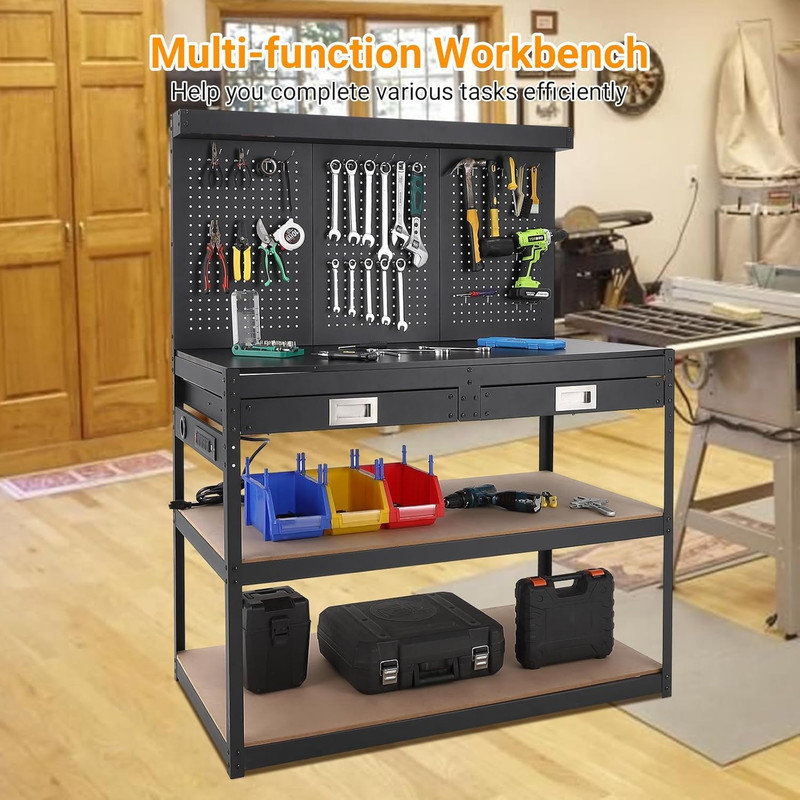 WFX Utility™ Workbench with Pegboard, 48" x 24" Heavy Duty Work Bench ...