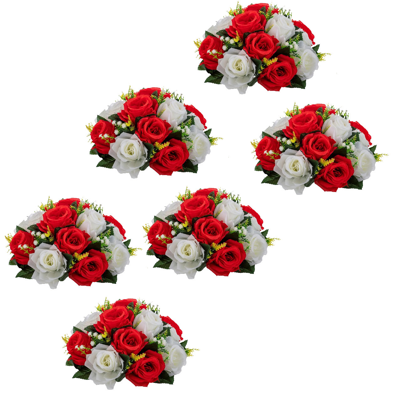 Primrue 6 PCS Fake Flower Ball Arrangement Bouquet, Soft Artificial ...