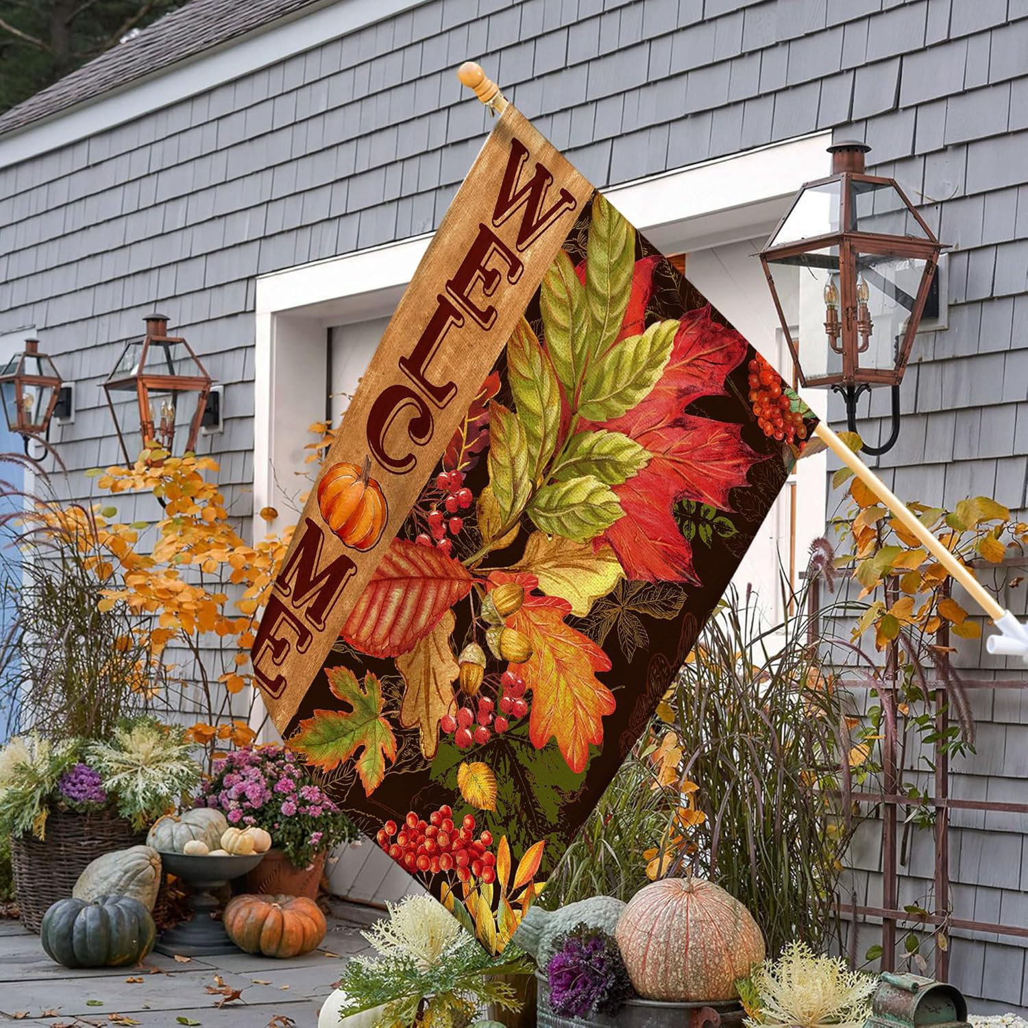 Ophelia & Co. Fall House Flag 28 X 40 Inch Double Sided Maple Leaf ...