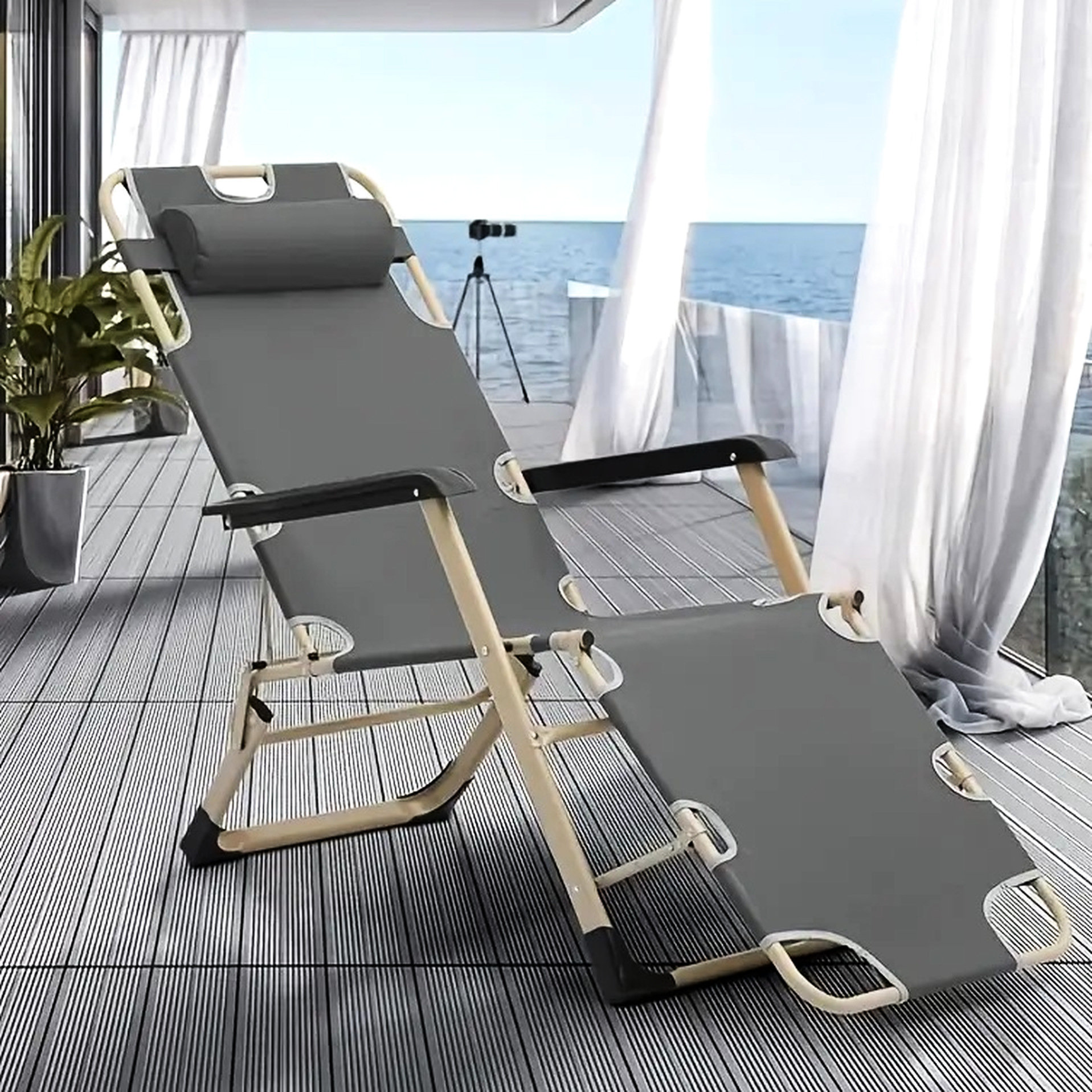 George Oliver Deck Chair In Grey Color - Stylish And Practical With ...