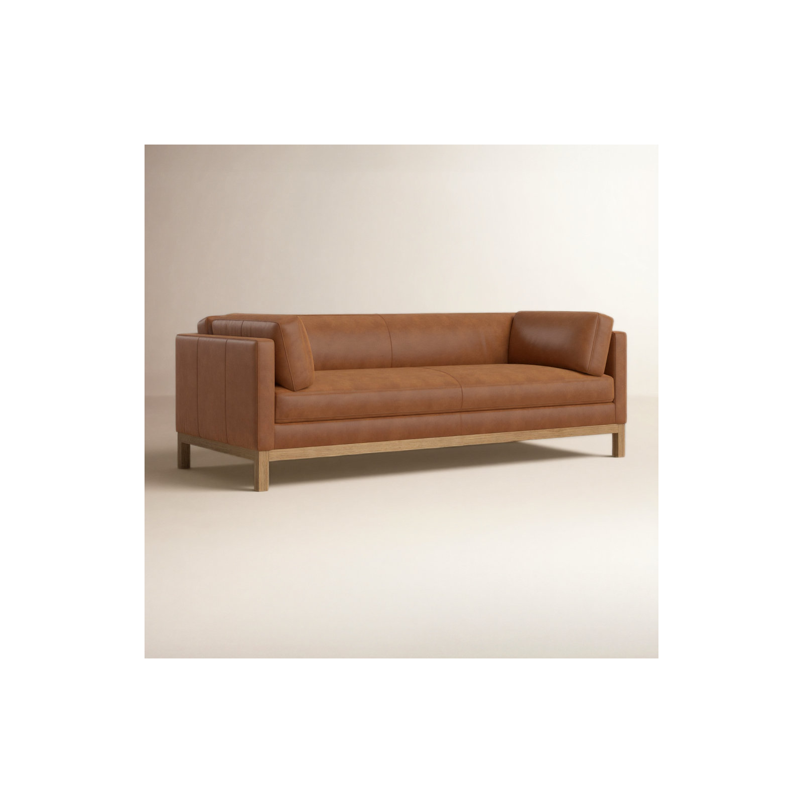 Joss & Main Nels 82'' Genuine Leather Square Arm Sofa & Reviews | Joss ...