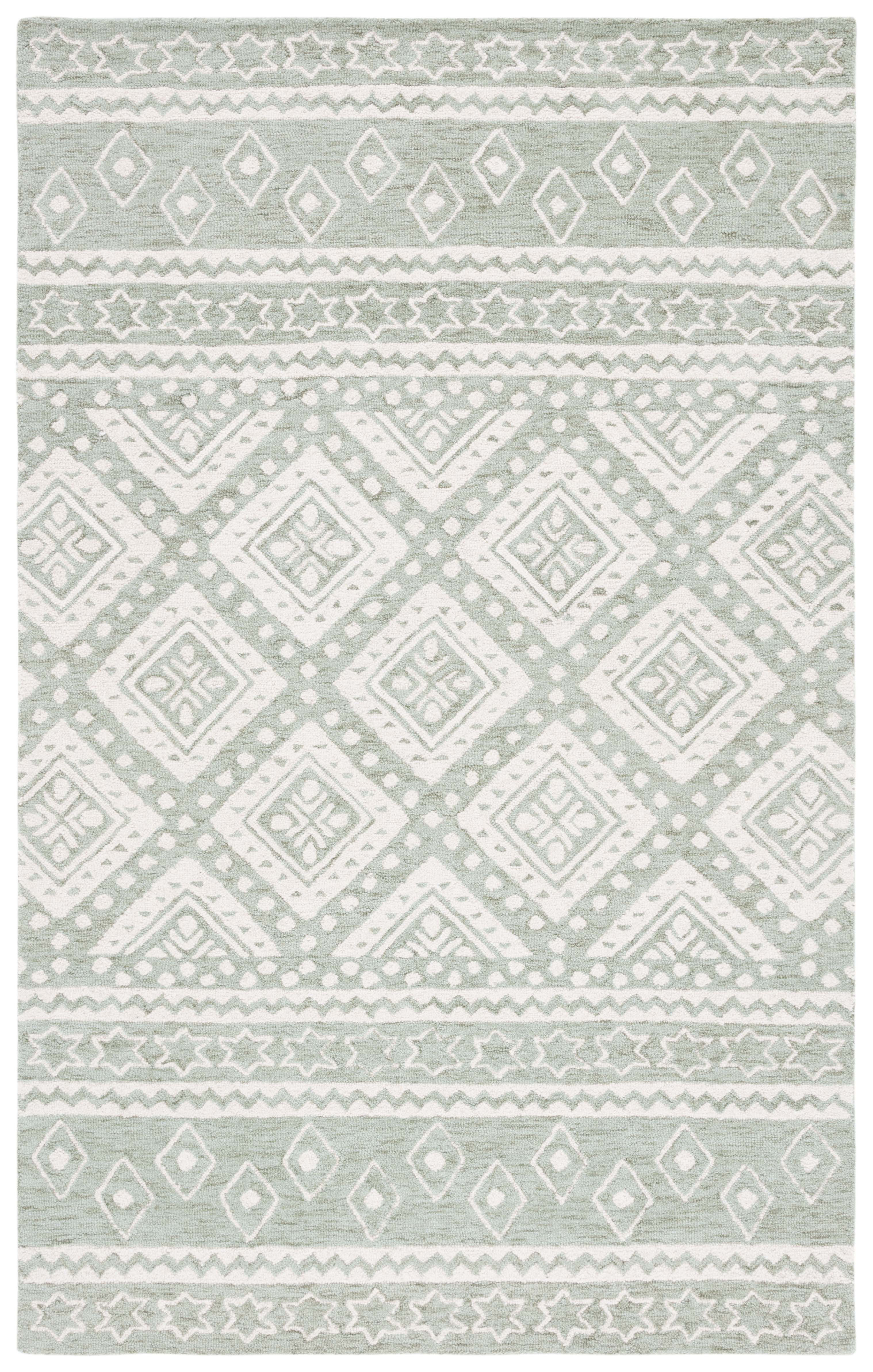Union Rustic Micro-Loop Hand Tufted Wool & Cotton Geometric Rug | Wayfair