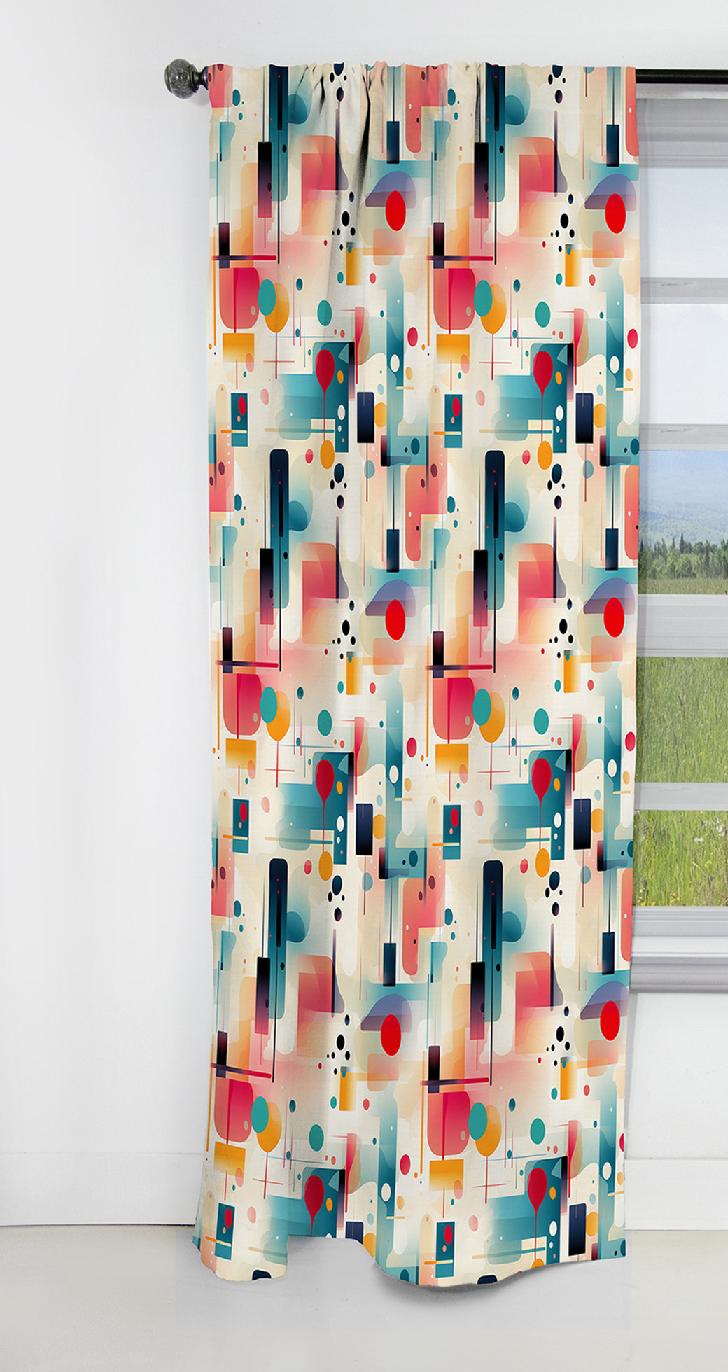 Design Art Urban Abstraction II - Abstract Curtain - Blackout Geometric ...