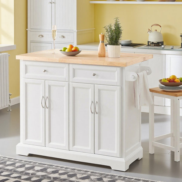 August Grove Mitzi Wood Kitchen Island & Reviews | Wayfair.co.uk