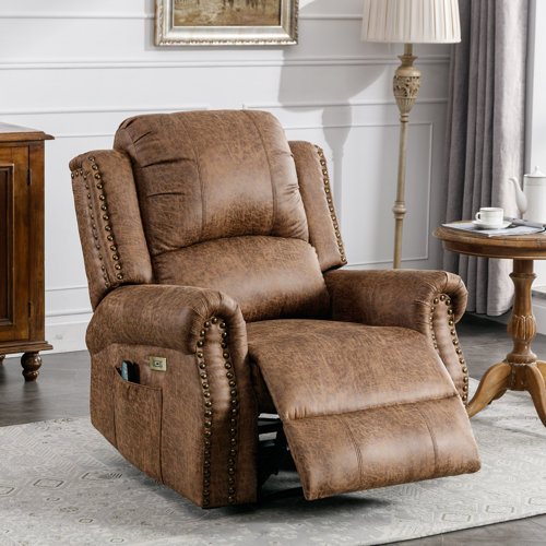 Faux Leather Recliners You'll Love | Wayfair