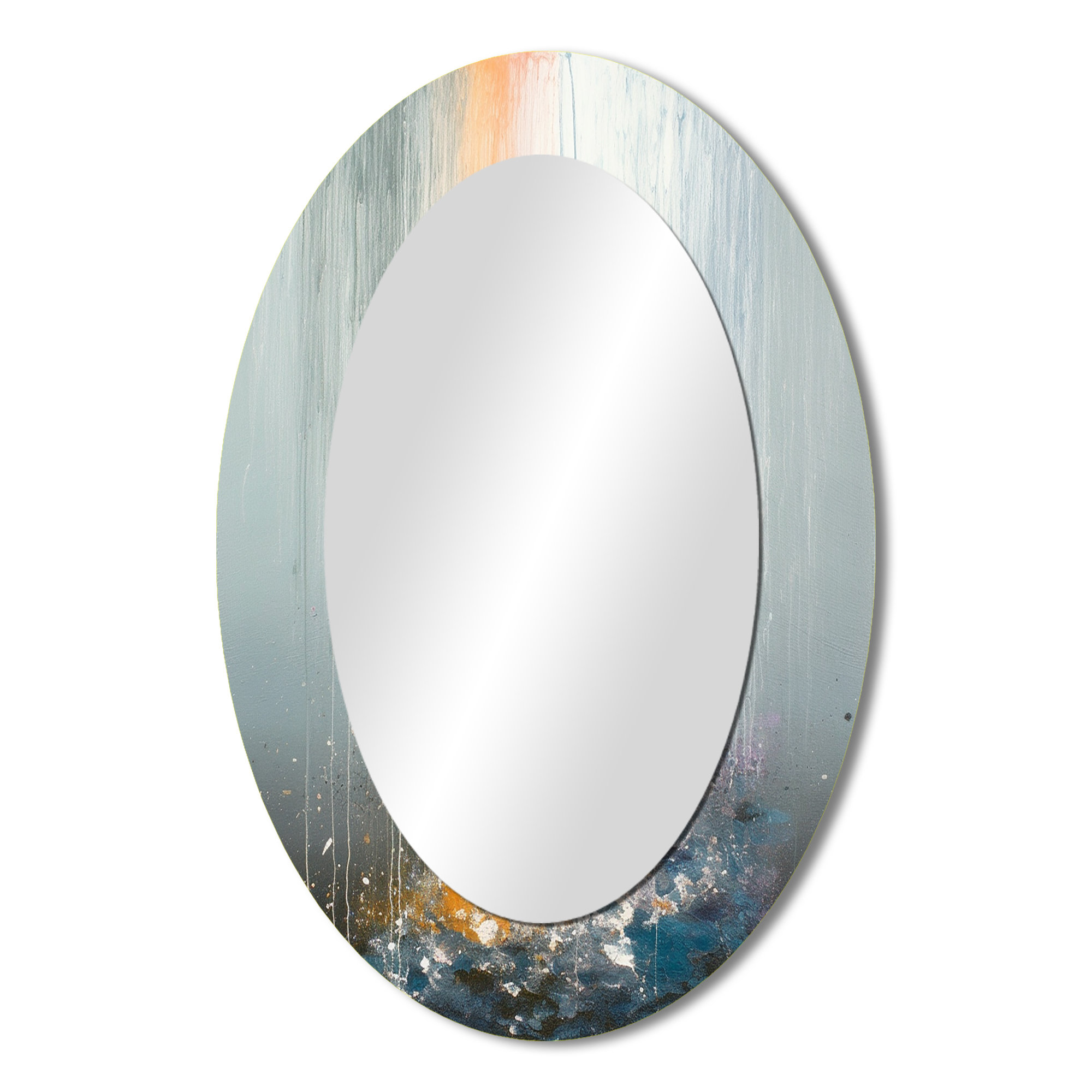 Dakota Fields Early Morning Sunset Abstract Landscape - Large Oval Wall Mirror On Metal | Wayfair