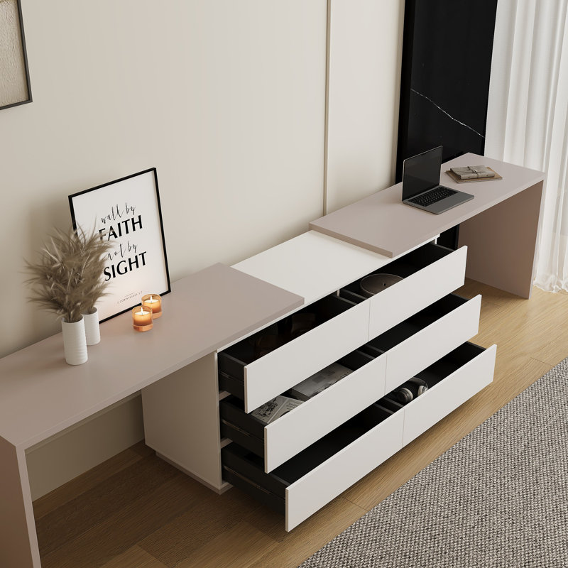 Hokku Designs Jerymiah Modern Home Office Expandable Dresser Desk ...