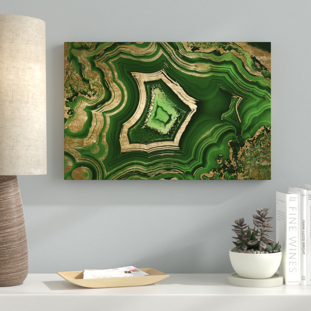 Mercer41 'Abstract Dreaming About Emerald Geode Crystals' - Wrapped ...
