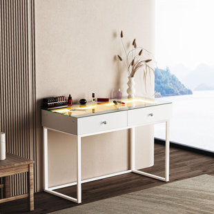 Glass Top Dressing Tables You'll Love | Wayfair.co.uk