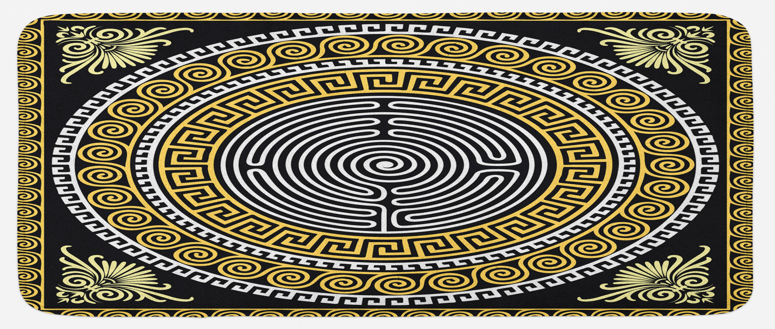 East Urban Home Greek Key Kitchen Mat | Wayfair