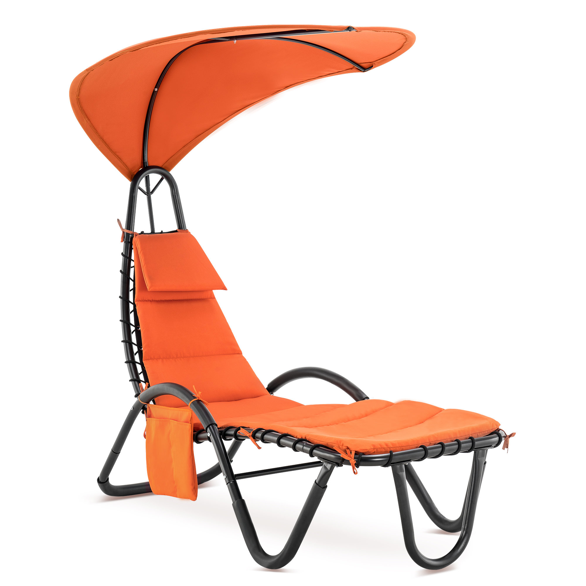 Arlmont & Co. Benkelman Outdoor Steel Chaise Lounge Chair with ...