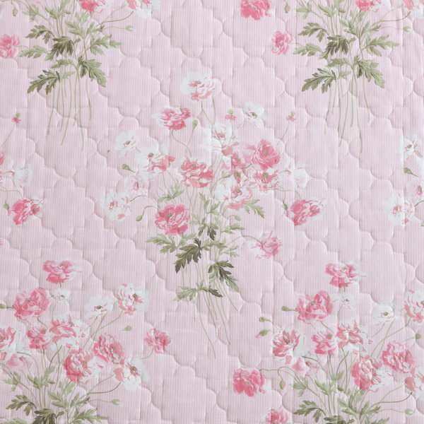 Laura Ashley Veronicas Bouquet Cotton Reversible Pink Quilt Set ...