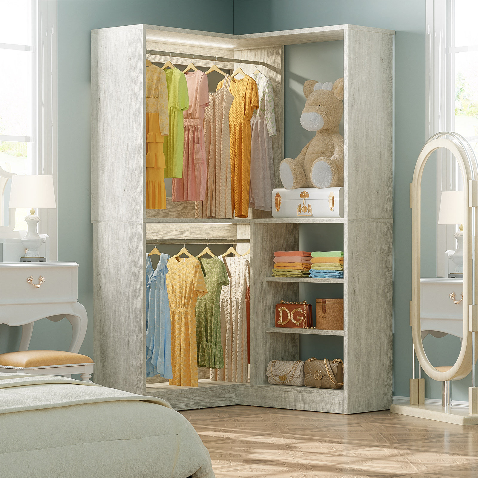 Latitude Run® Rayvone 36'' W Corner Closet System & Reviews | Wayfair