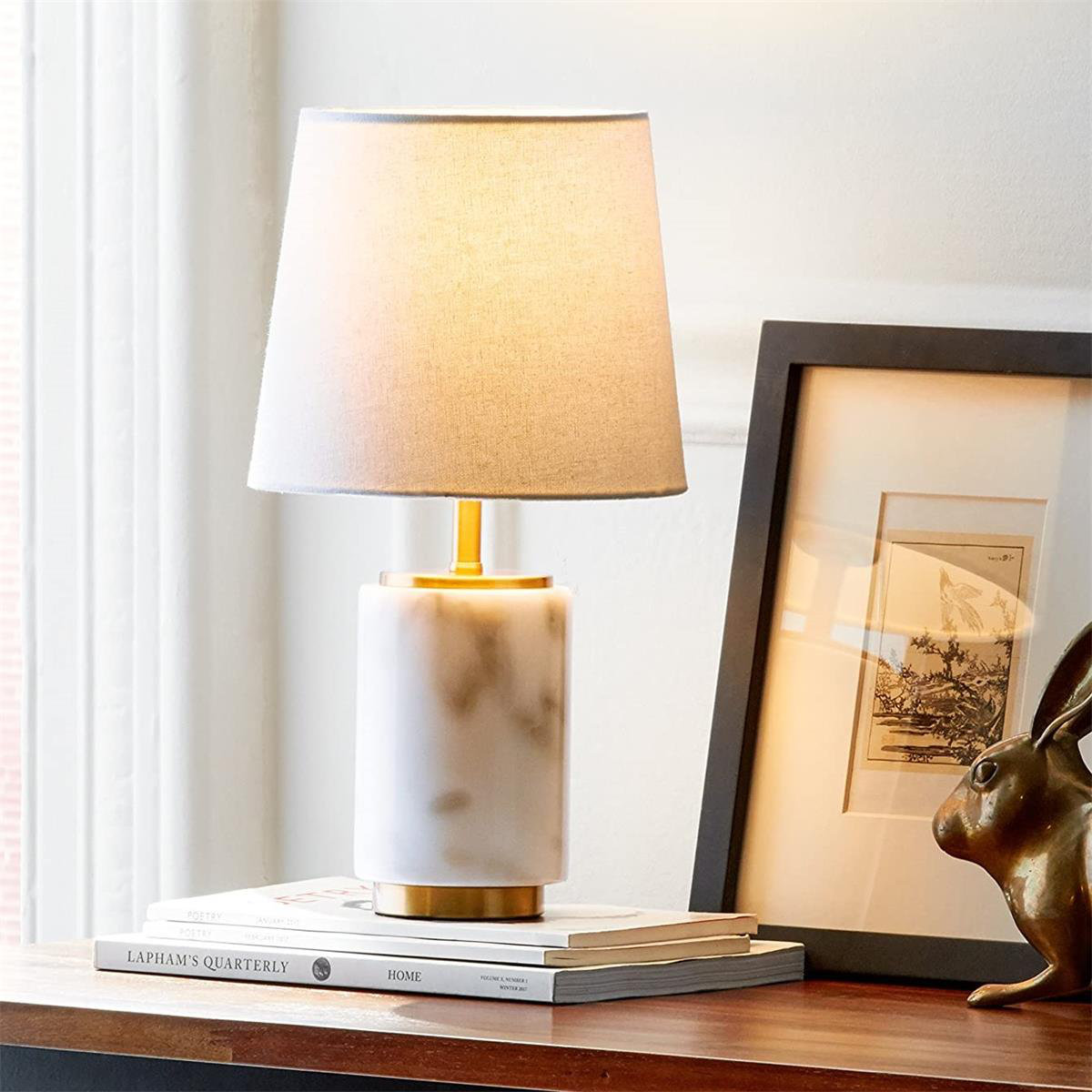 Mercer41 Studded Mid-Century Modern Marble Desk Decorator Light With ...