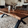 Ashford Blake Solid Walnut Coffee Table - Chunky X Legs | Wayfair.co.uk