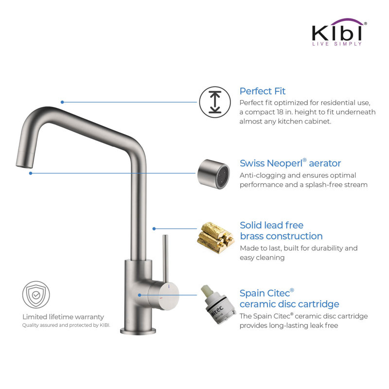 KIBI USA KIBI Macon Kitchen Faucet & Reviews | Wayfair