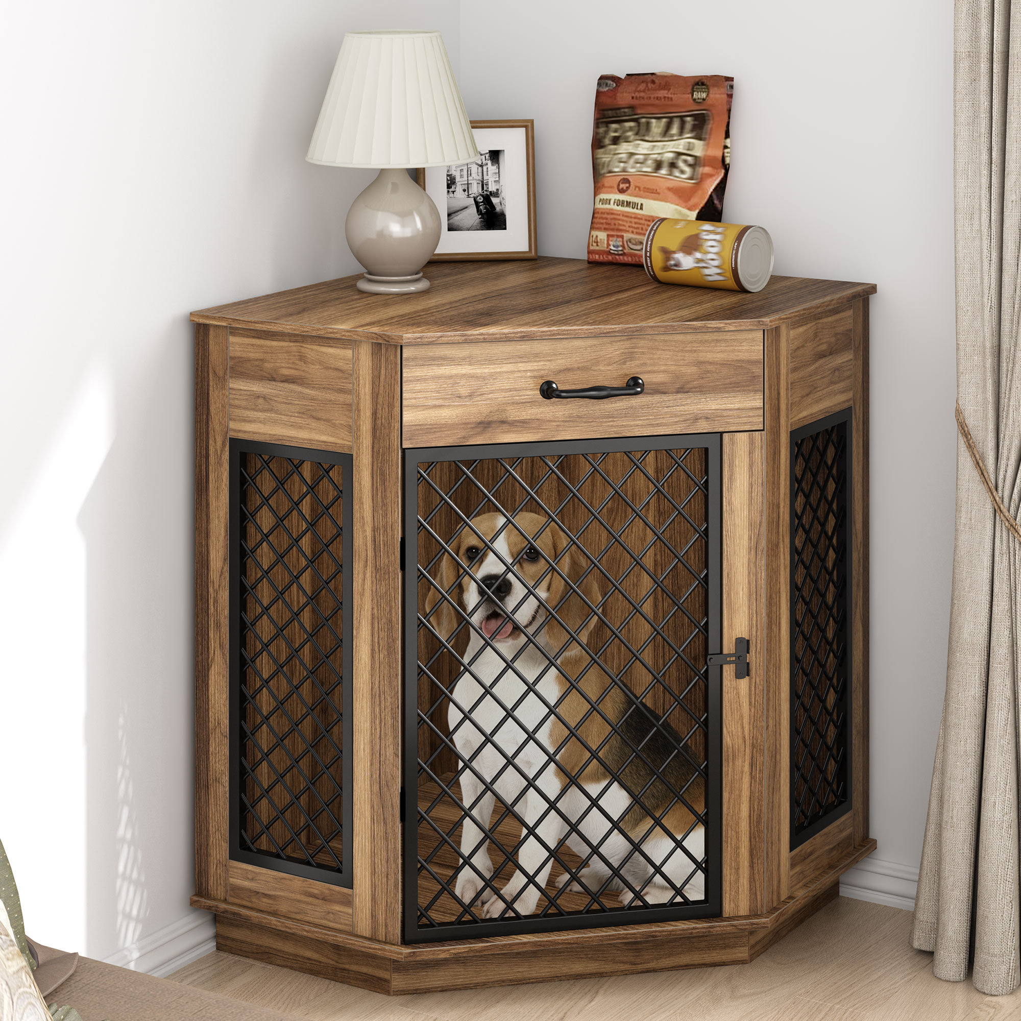 Archie & Oscar™ Allard Rustic Brown Indoor Pet Crate & Reviews | Wayfair