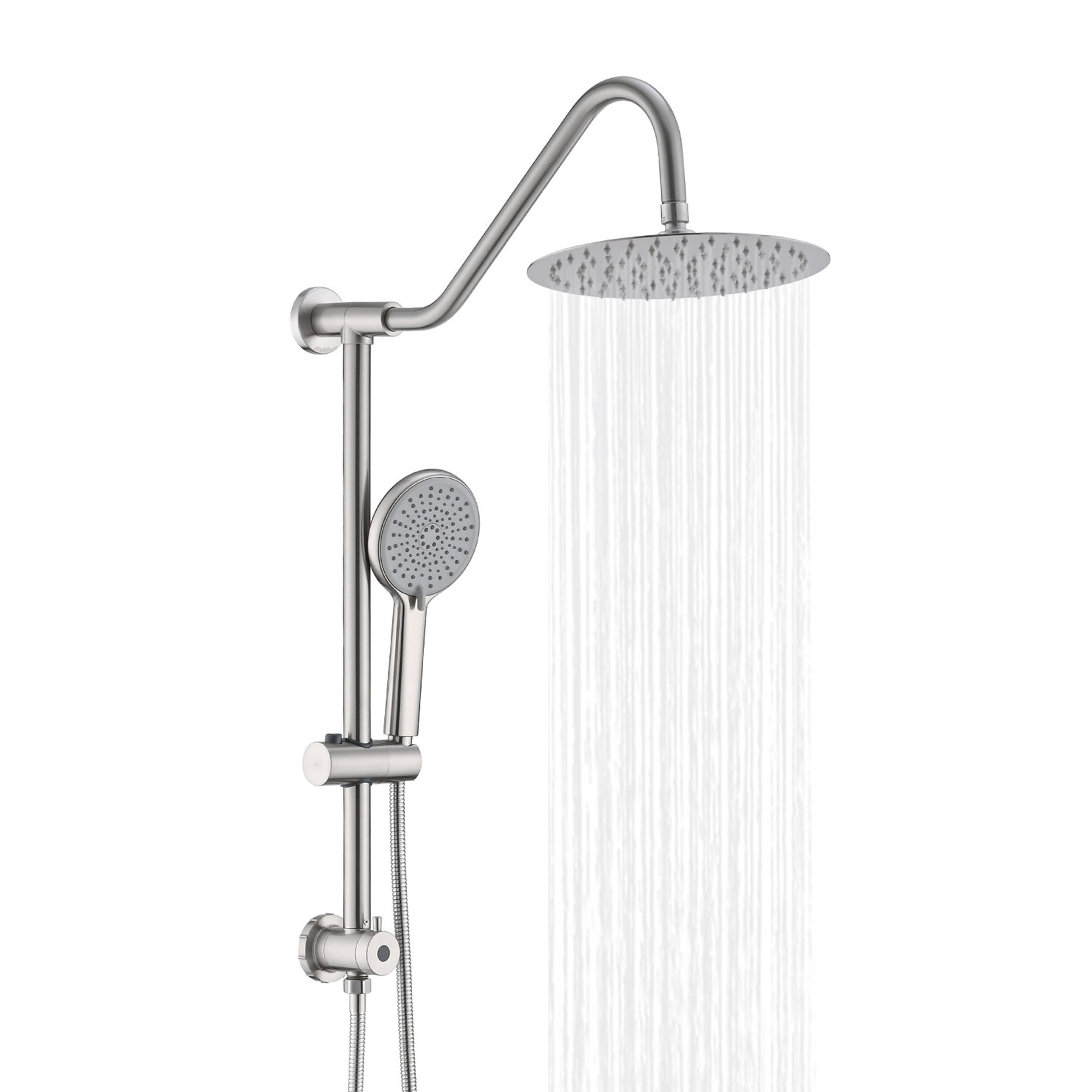 INLE Shower System with Rain Shower and Handheld Shower | Wayfair