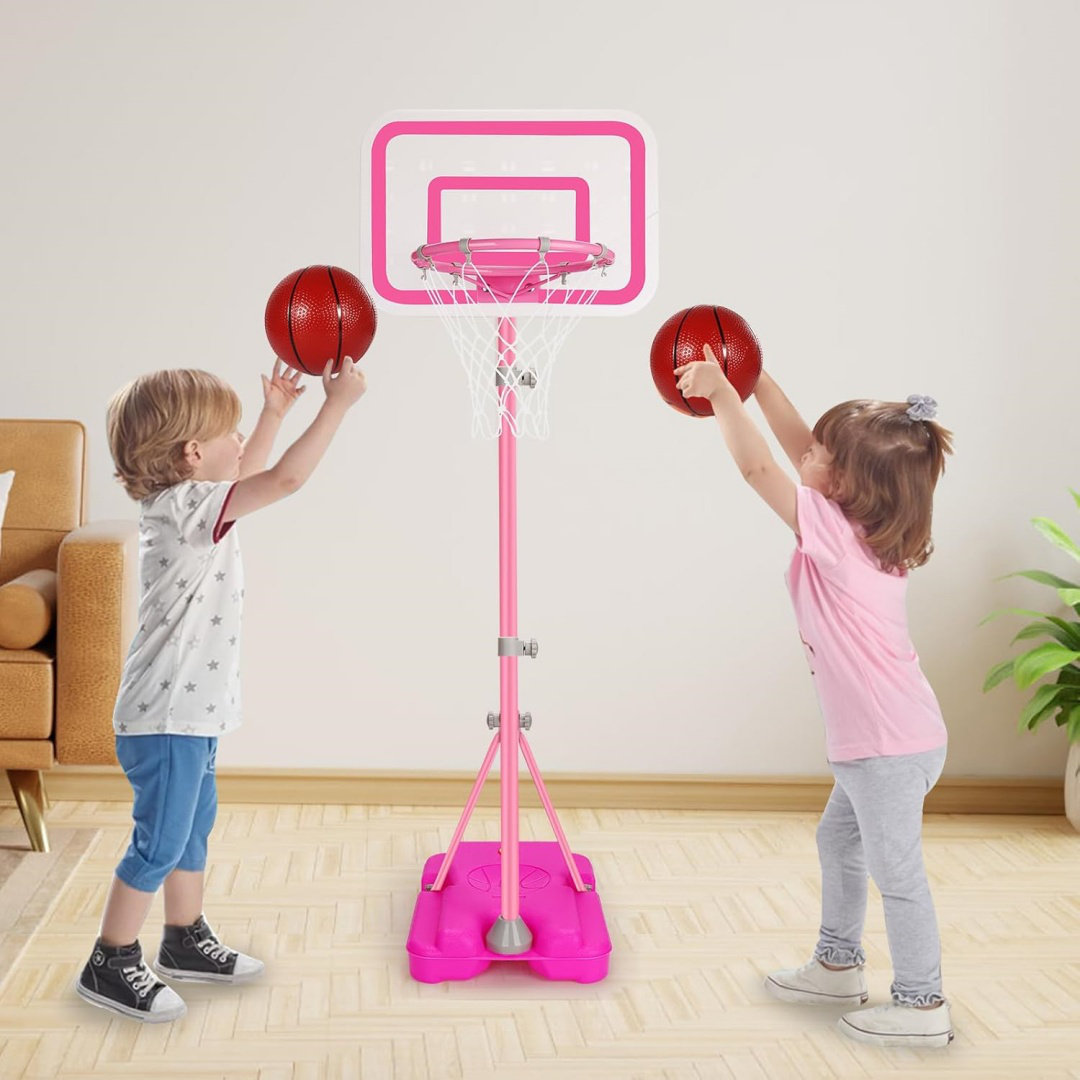 Phantoscope Pink Adjustable Basketball Hoop For 2-6 Year Old Girls ...
