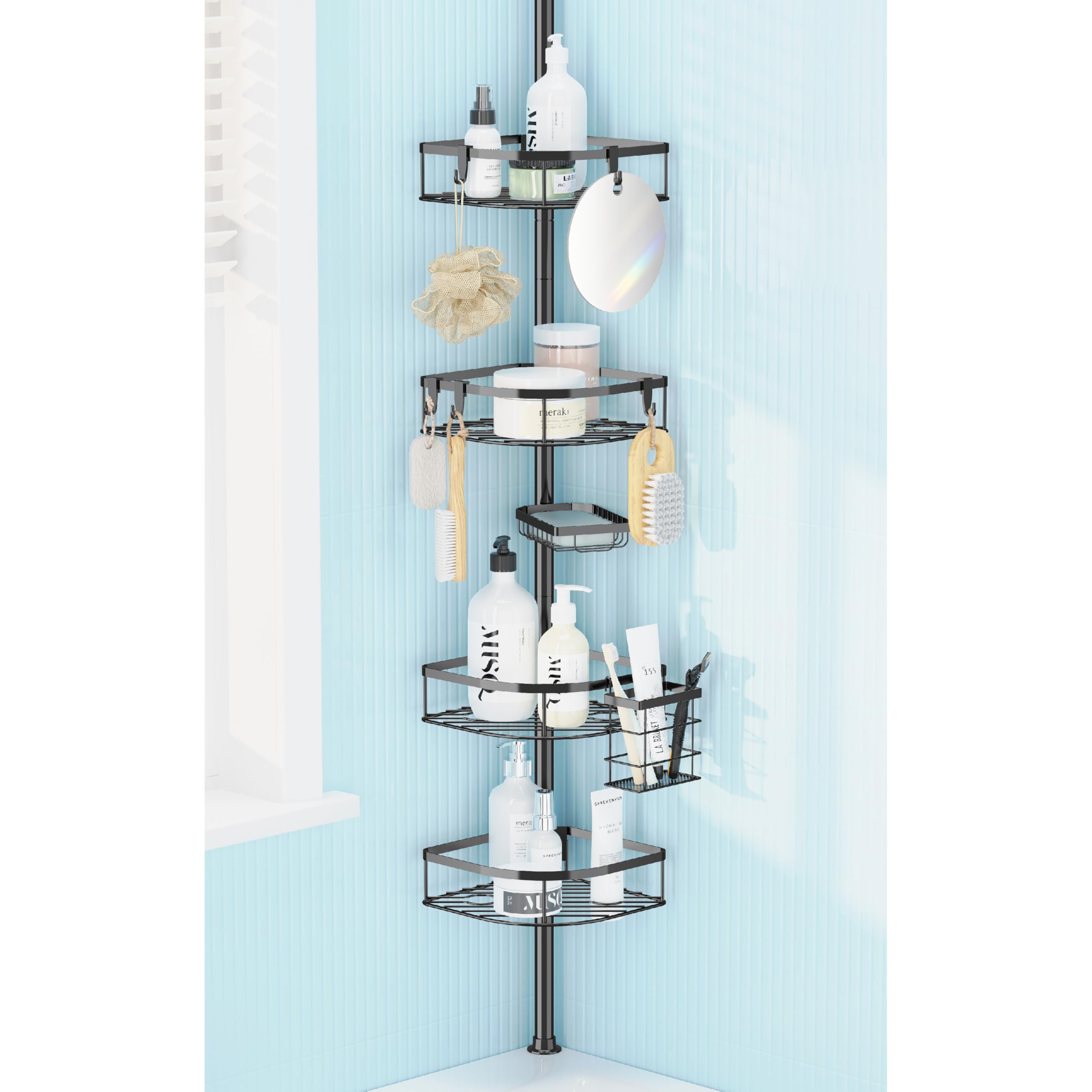 Hokku Designs 4-tier Adjustable Corner Shower Standing Caddy | Wayfair