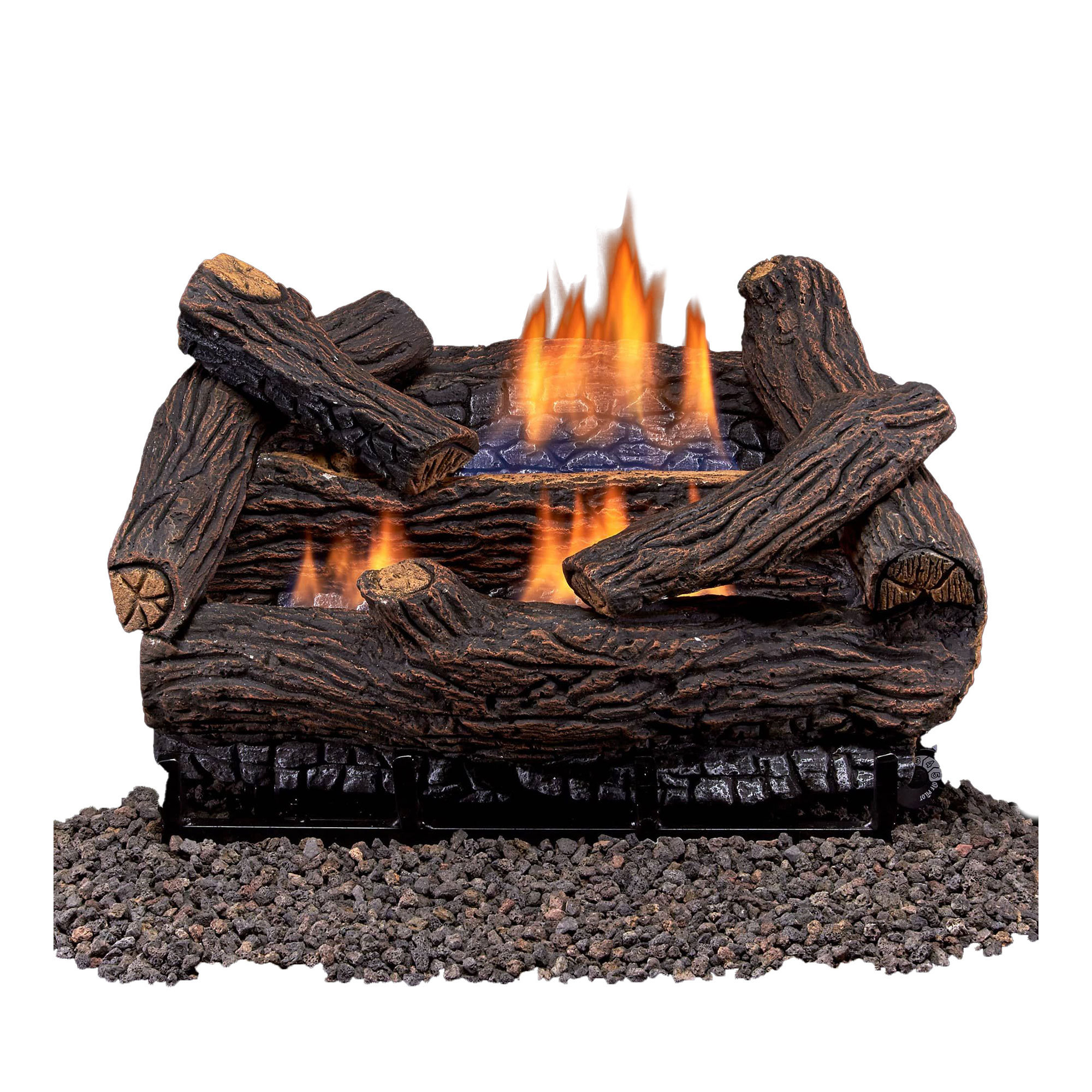 Duluth Forge Ventless Dual Fuel Gas Log Set - 18 in. Split Red Oak ...