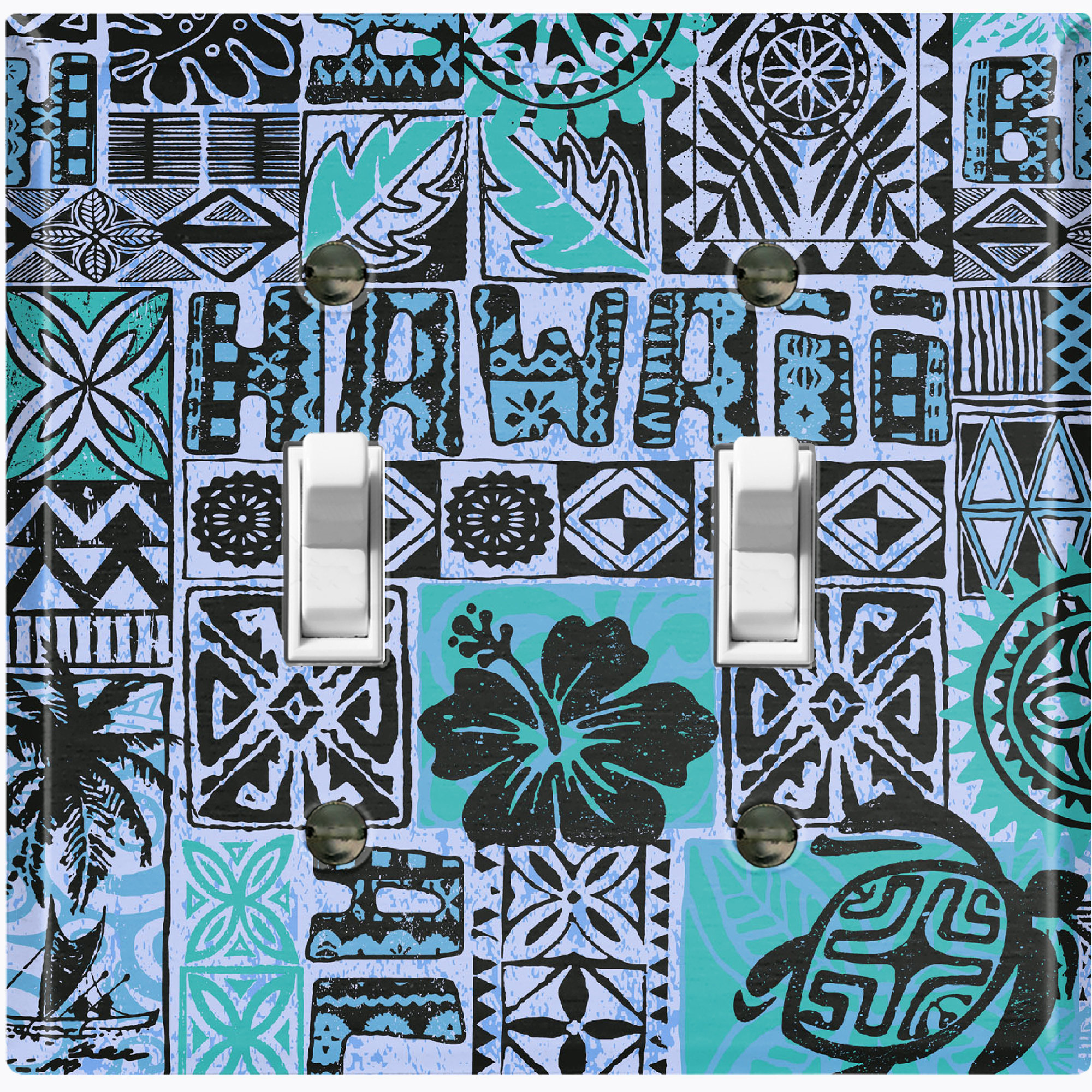 WorldAcc Metal Light Switch Plate Outlet Cover (Hawaii Decoration Blue ...