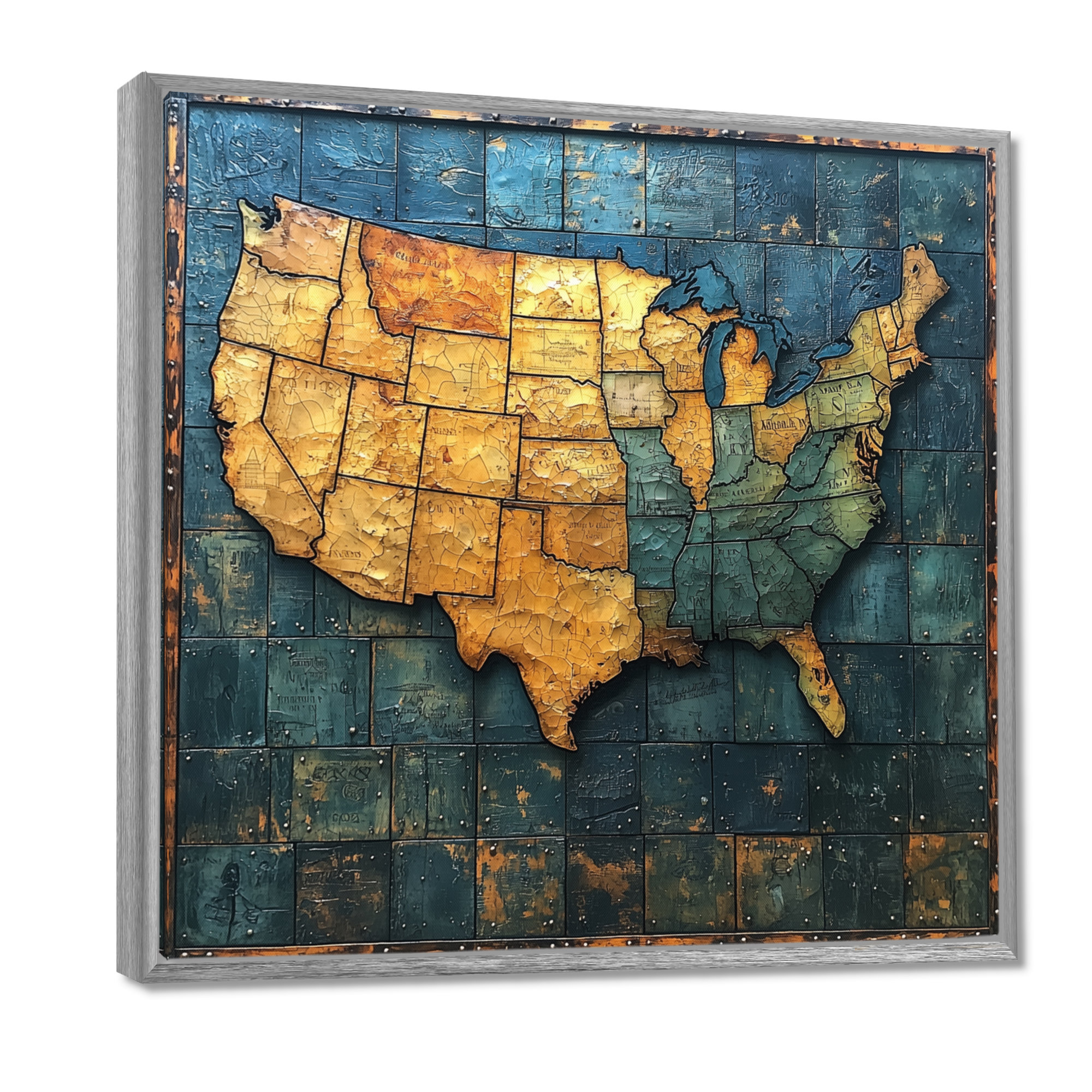 Breakwater Bay Amirya Vintage 19 Centruy Us Map II - usa map Wall Art ...