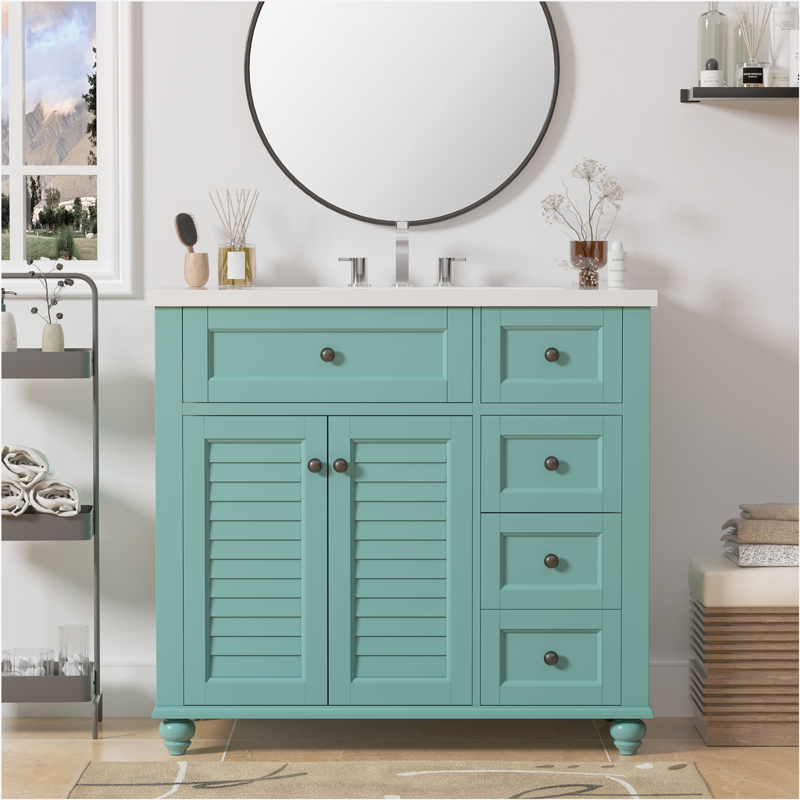 Charlton Home® Bathroom Vanity with Undermount Sink,Free Standing ...