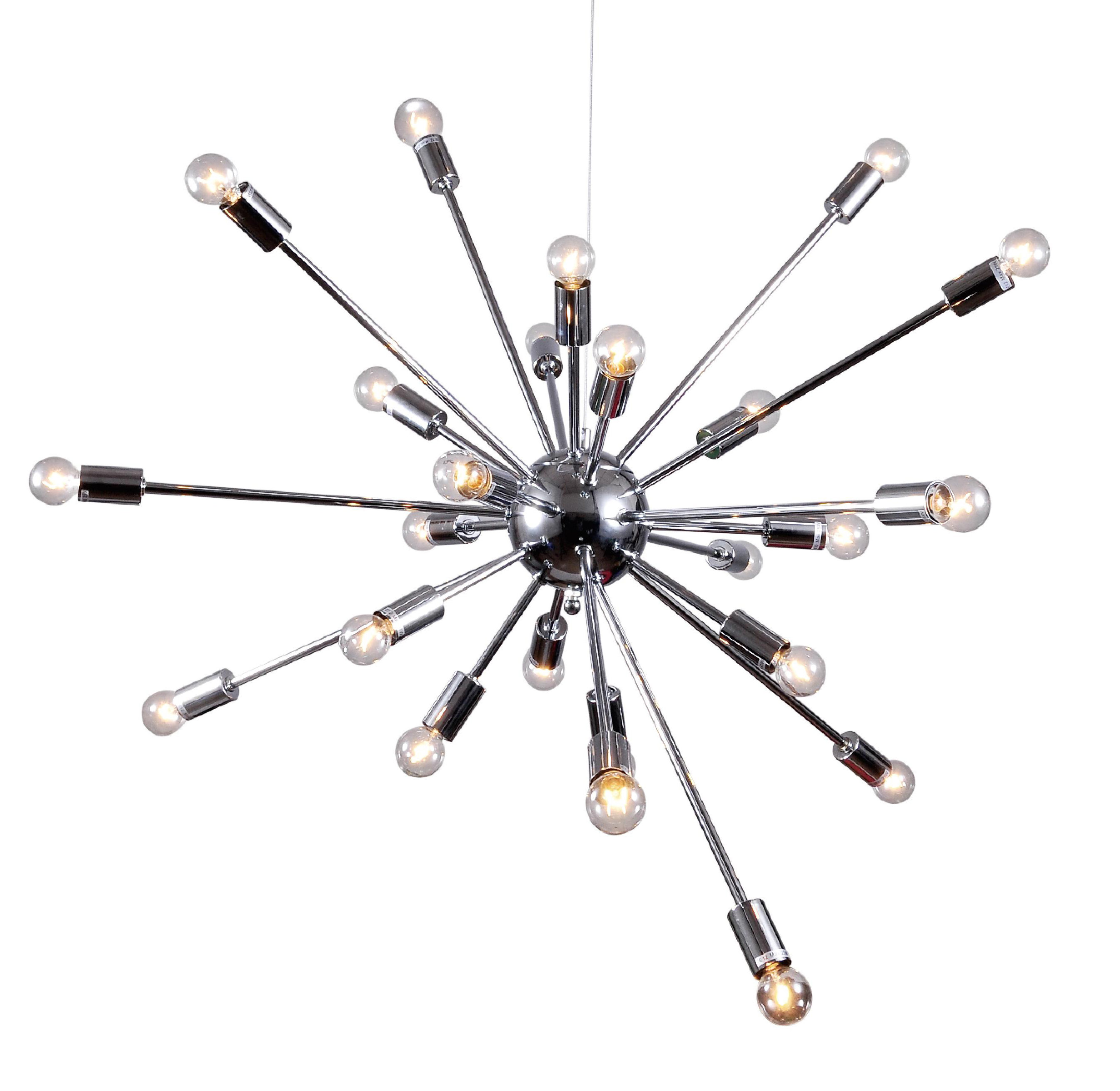 Wrought Studio™ Jed 24 Light Chrome Sputnik Chandelier | Wayfair