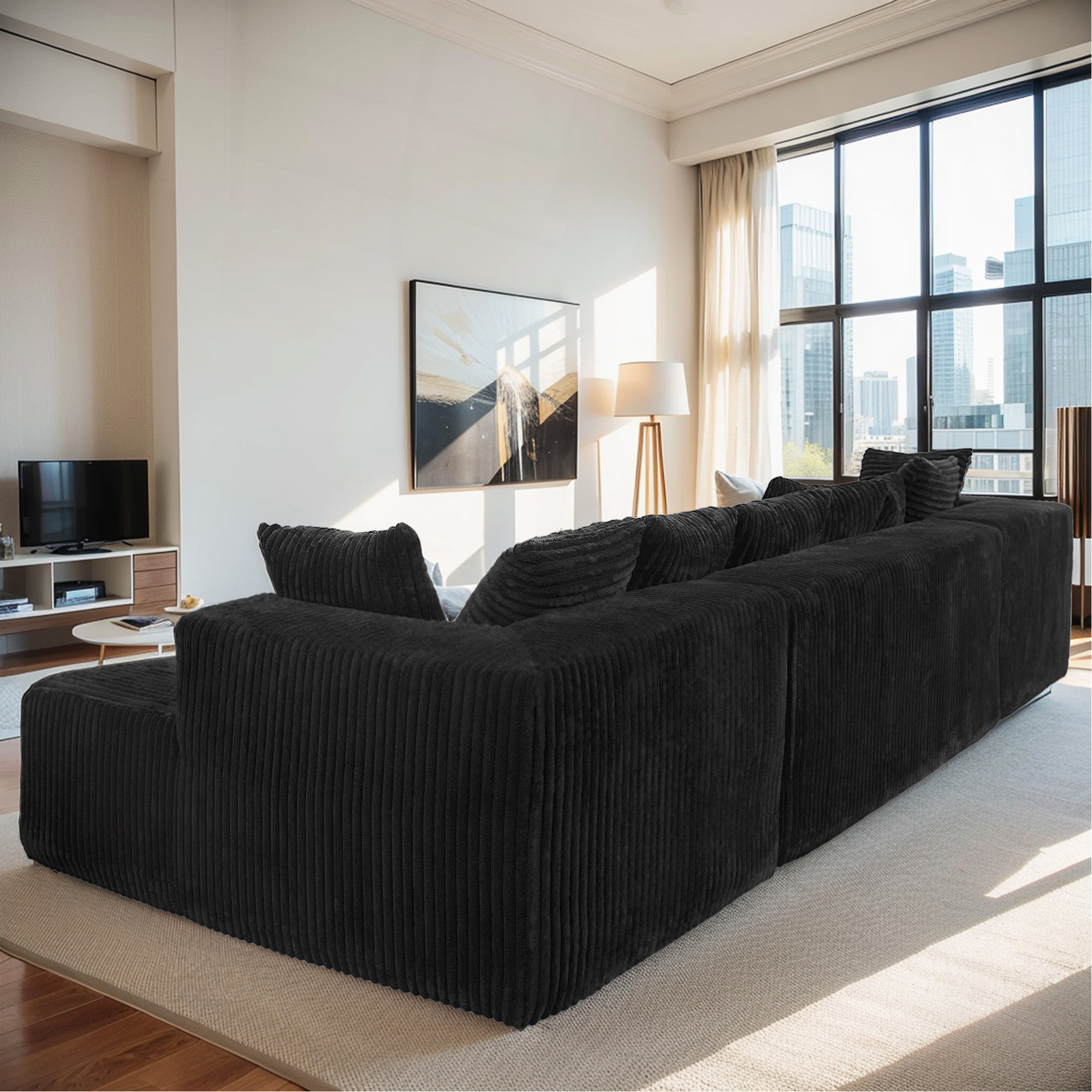 Corrigan Studio® Modular U-Shaped Sectional Sofa,130-Inch 4-Seater ...