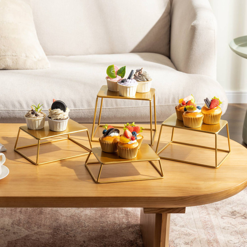 Mercer41 4 Piece Gold Chafing Dish Cupcake Stand Riser | Wayfair