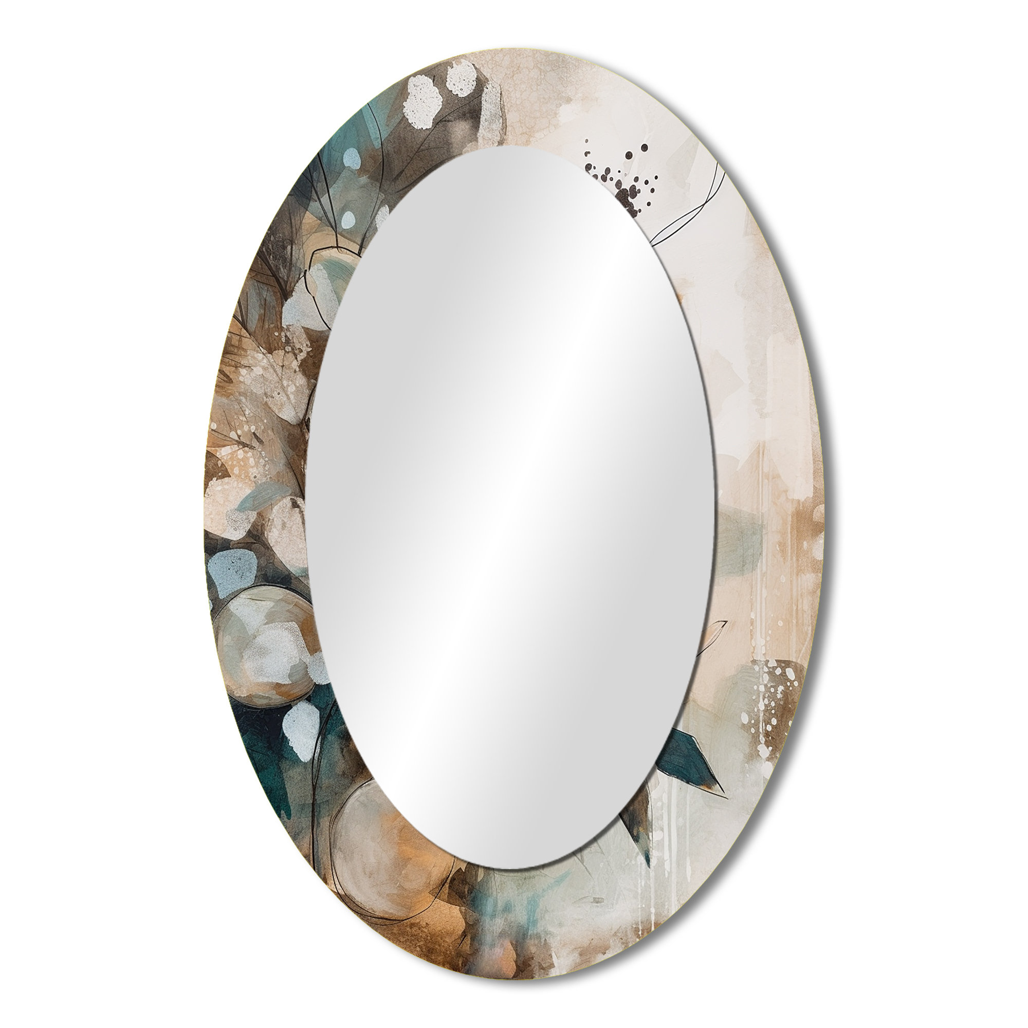 Dakota Fields Brown And Green Abstract Bohemia - Brown Bohemian Oval ...