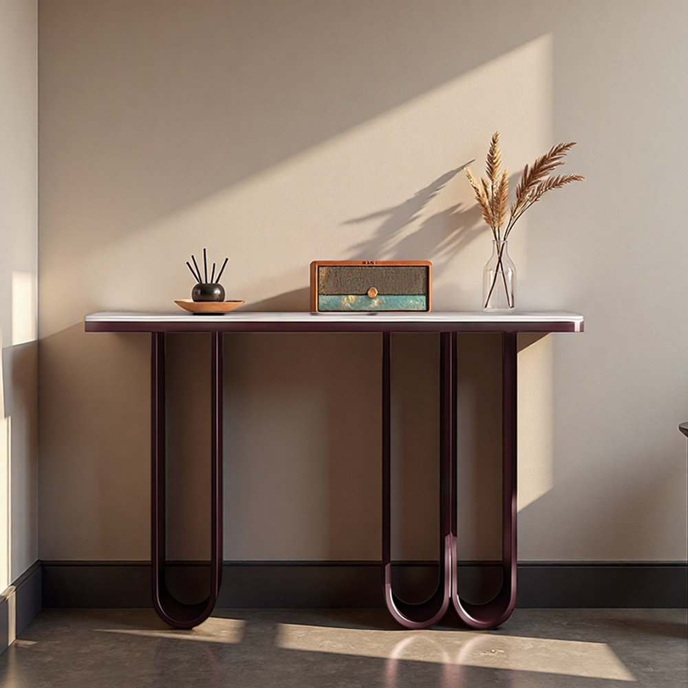 Orren Ellis Minimalist Modern Stainless Steel Entryway Console | Wayfair