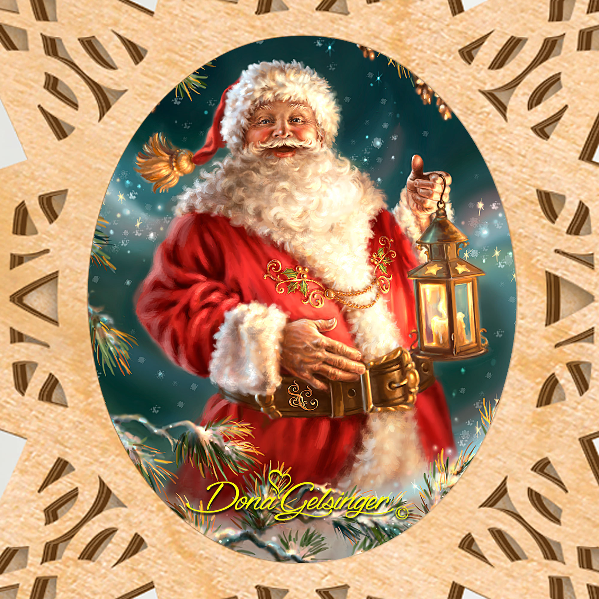 Designocracy Enchanted Santa Wooden Tree Topper By Dona Gelsinger ...