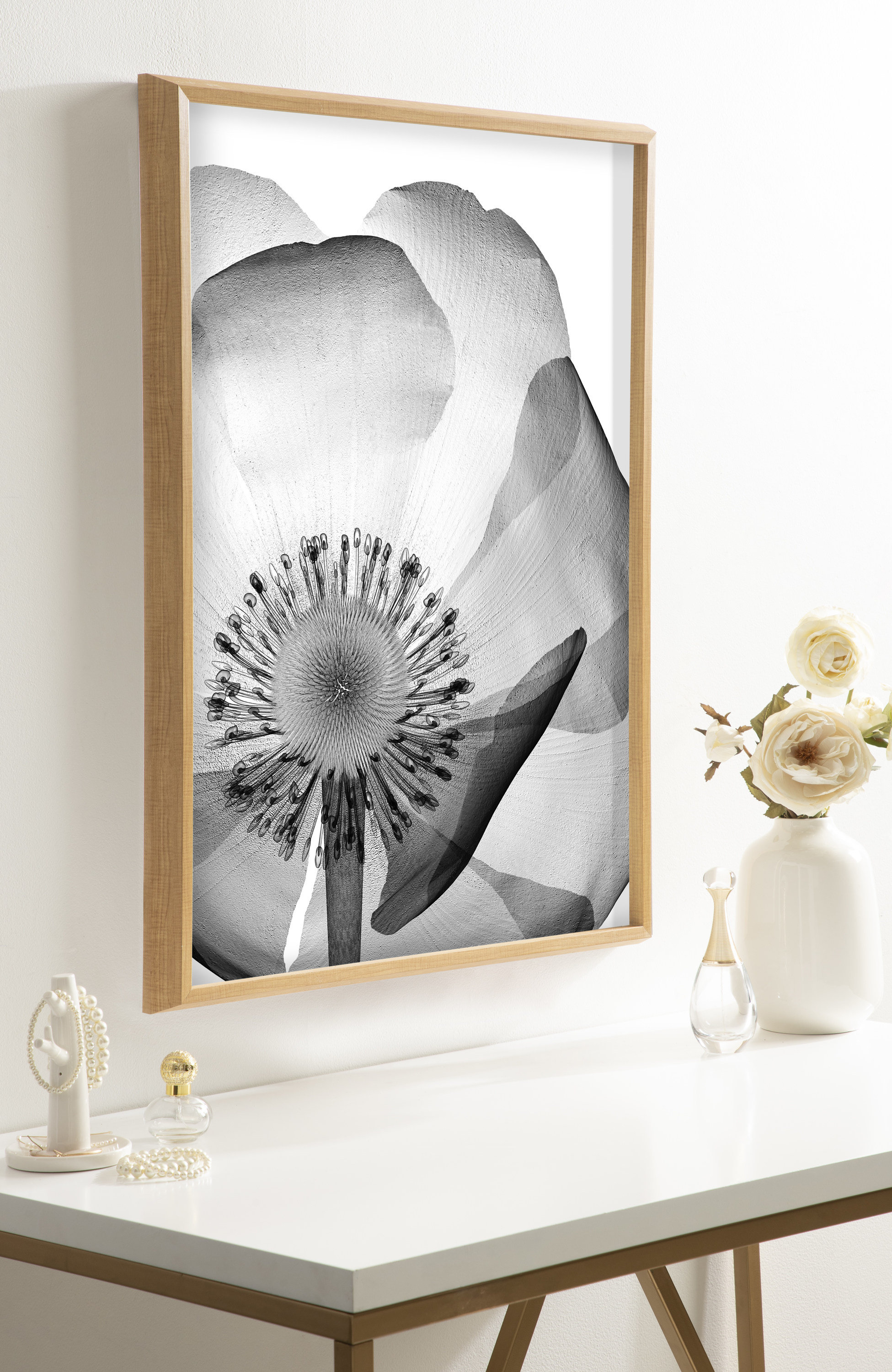 Lark Manor™ Poppy X Ray Floral 2 BW by The Creative Bunch Studio Framed ...