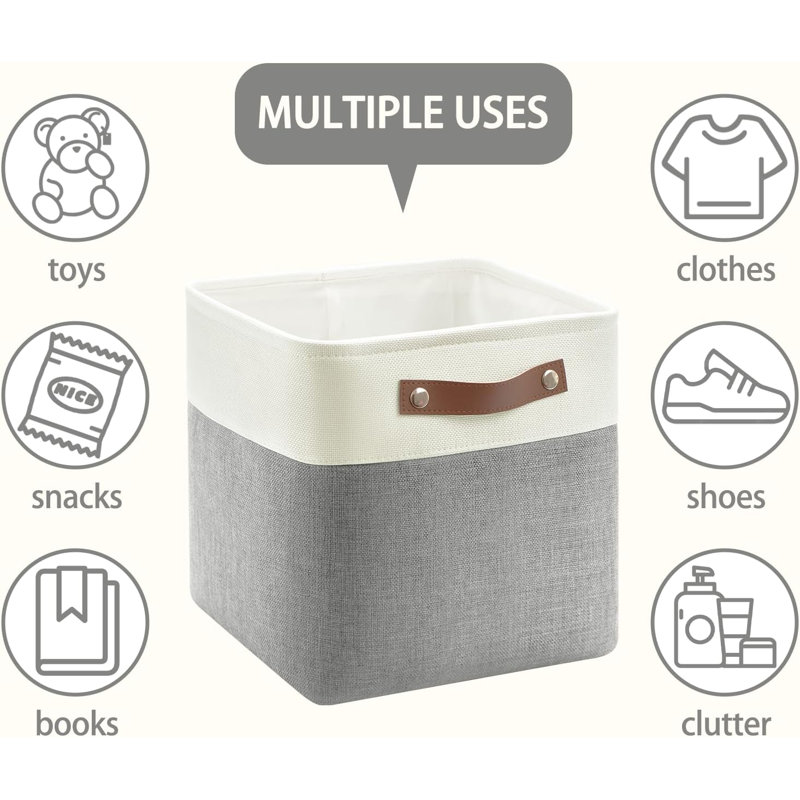 Hokku Designs Collapsible Fabric Cube Storage Bins, Pack of 6 Closet ...