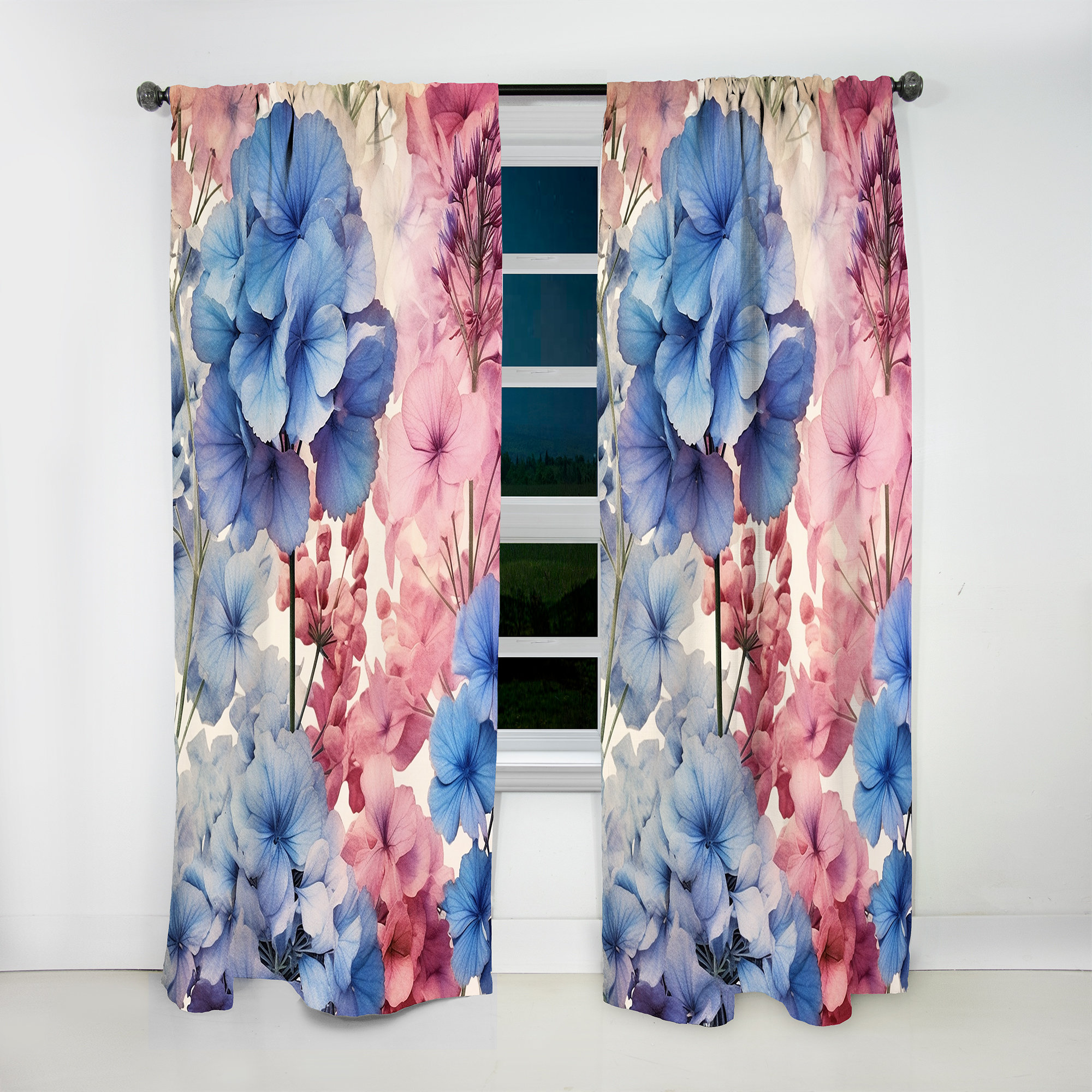 Design Art Blue And Pink Geranium Collage Expression - Geraniums Floral ...