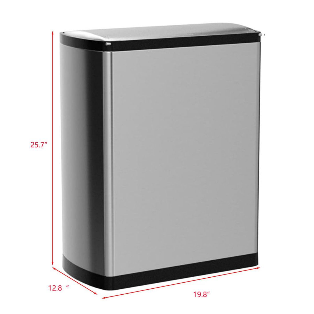 simplehuman 50 Liter / 13.0 Gallon Rectangular Kitchen Step Trash Can ...