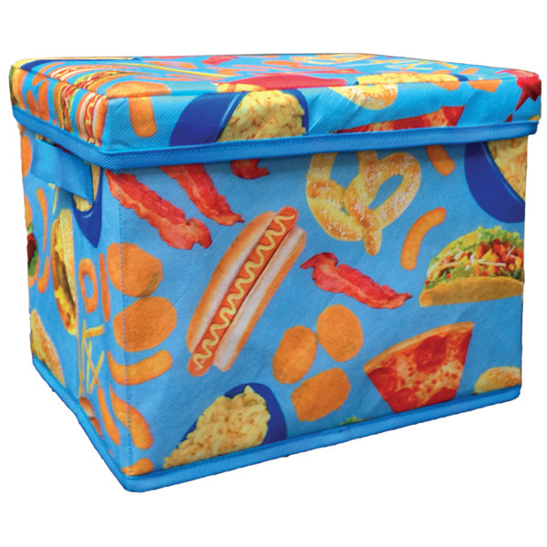 Iscream Junk Food Collapsible Fabric Storage Bin with Lid and Handle ...